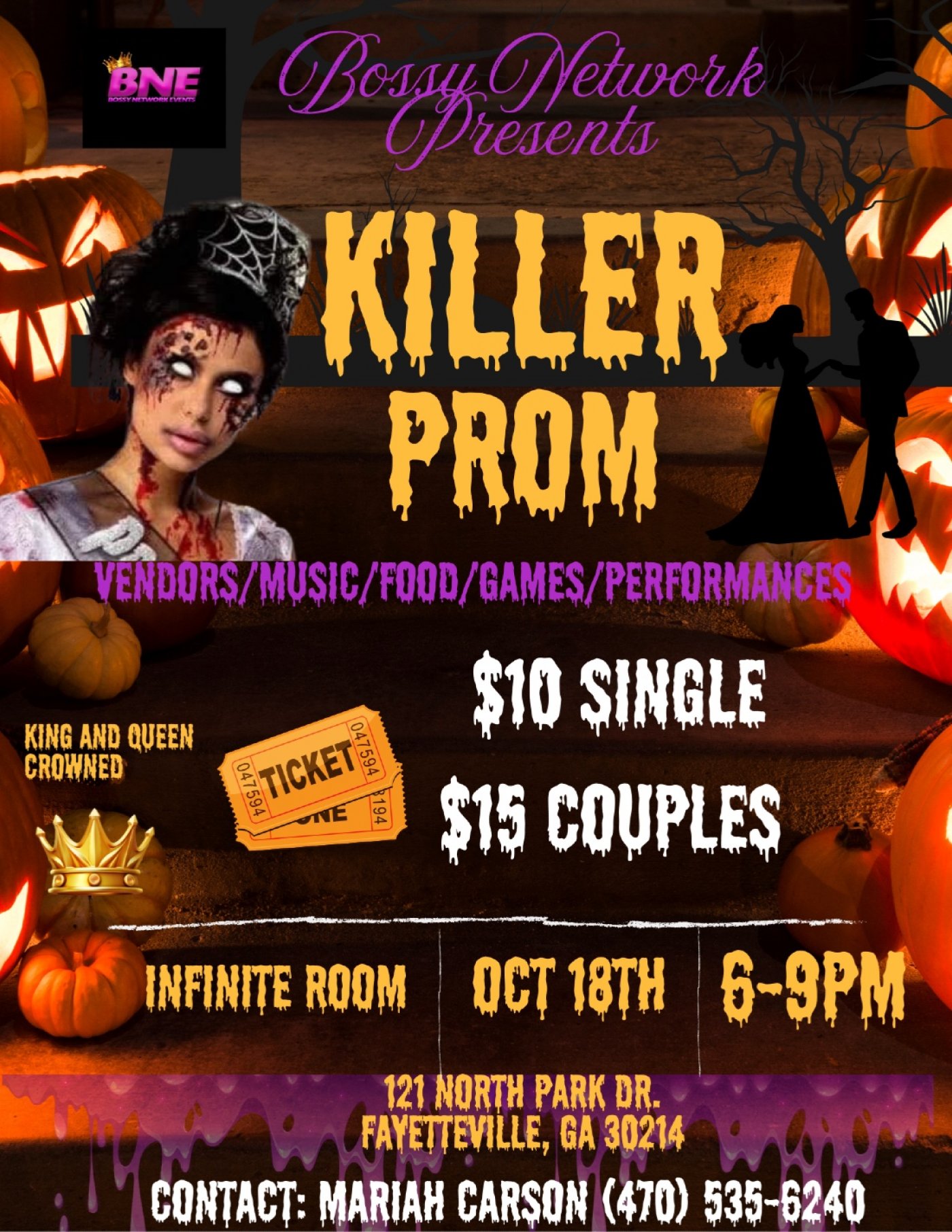 Killer Prom 2025 Tickets at Infinite Room, Fayetteville on 18th October ...